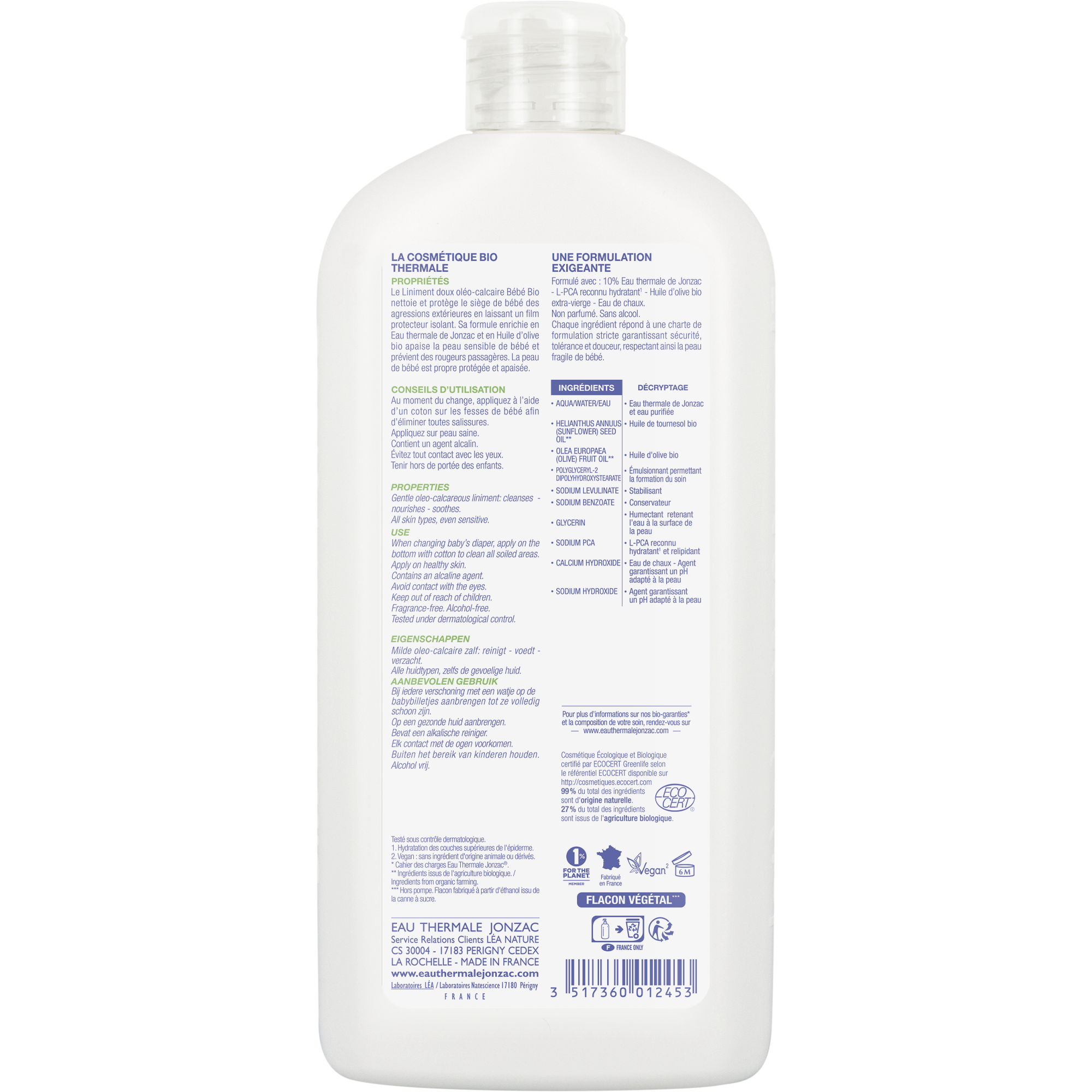Jonzac Bb Liniment Doux Oleo-Calca 500Ml